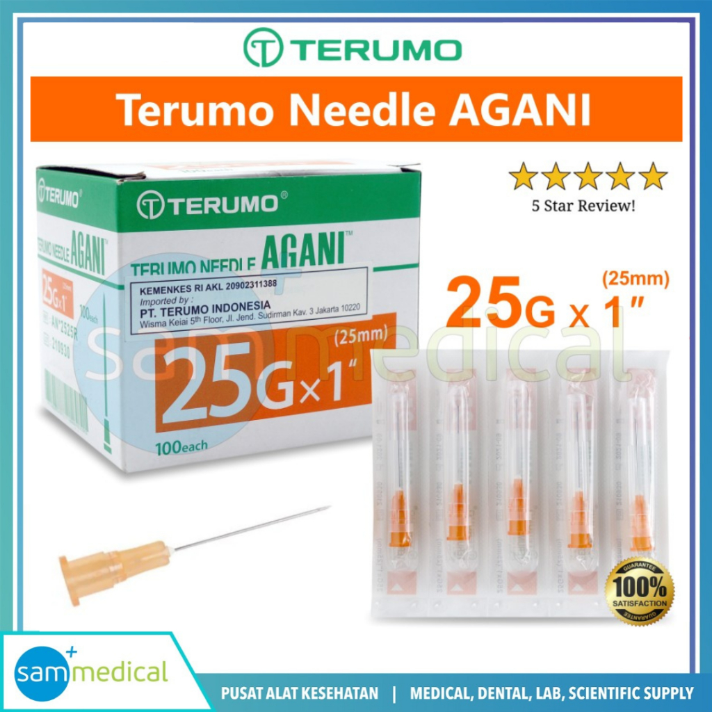 Jual Terumo Needle AGANI 25G x 1'' (25mm) - PER 10 PCS / Jarum Suntik / Jarum Medis / Nedle ...