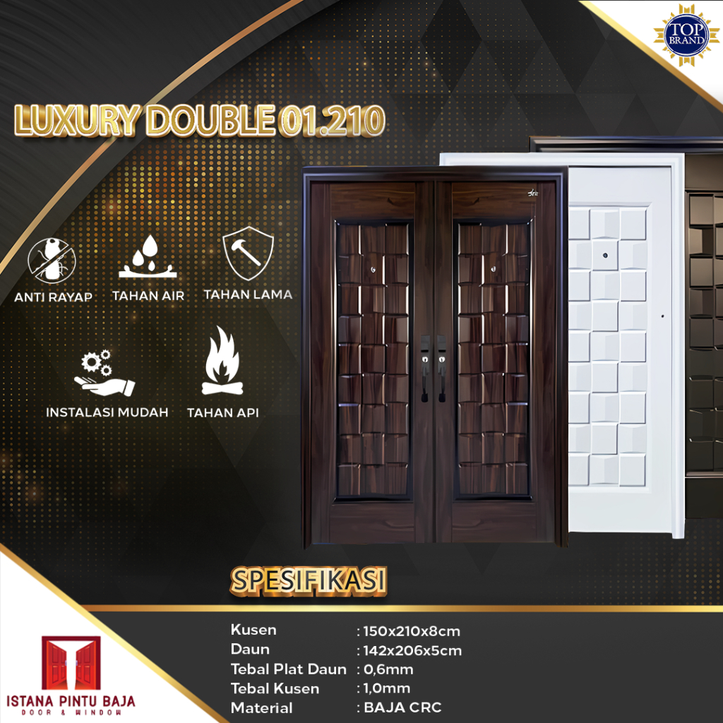 Jual IPB - (LUXURY DOUBLE 8041) Pintu Plat Baja Double Kupu Tarung Utama Pintu Kamar / Pintu ...