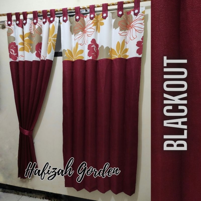Jual TIRAI JENDELA DAN TIRAI PINTU MODEL KANCING WARNA MERAH GORDEN ...
