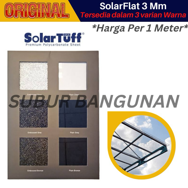 Jual Solarflat SolarTuff Solid, Atap Kanopi Polycarbonat Murah 3 Mm ...