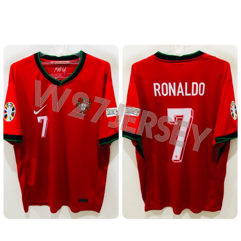 Jual JERSEY PORTUGAL HOME 2024 name player Ronaldo + Patch | Shopee ...