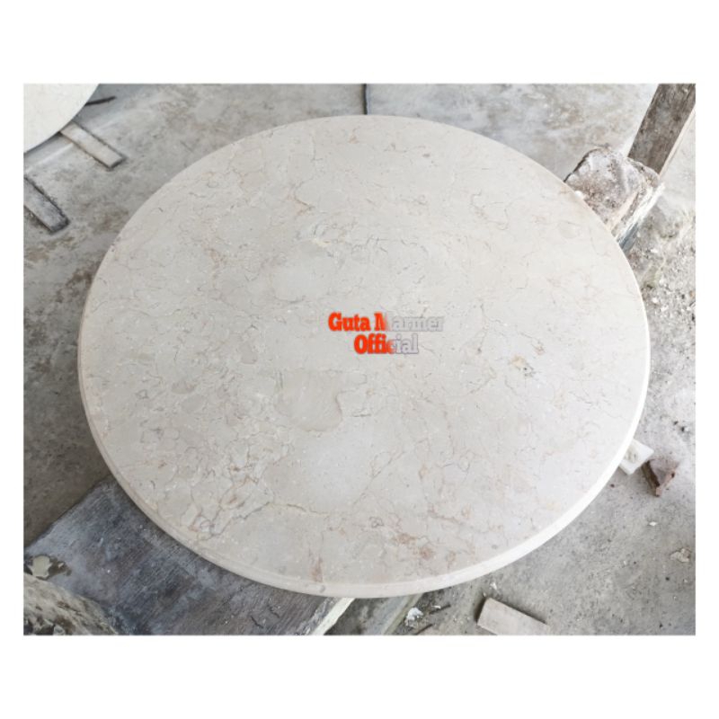 Jual Daun Meja || Top Table Batu Marmer Putih Finishing Doff Diameter ...