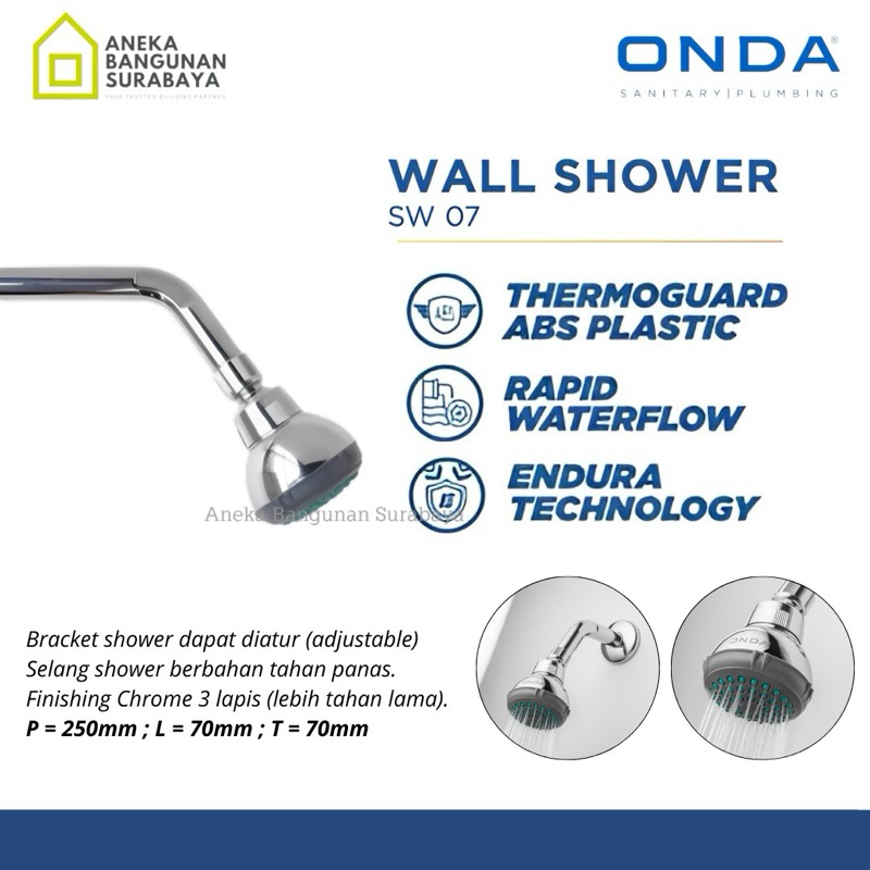 Jual Wall shower ONDA SW 07 tanam tembok shower mandi SW07 | Shopee ...