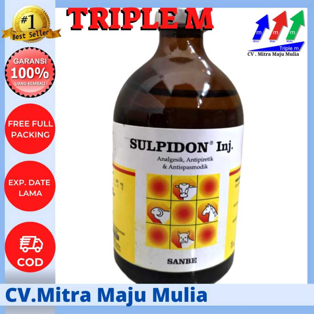 Jual SULPIDON 50 ml TRIPLE M - Obat Pereda Sakit Hewan Analgesik SANBE ...