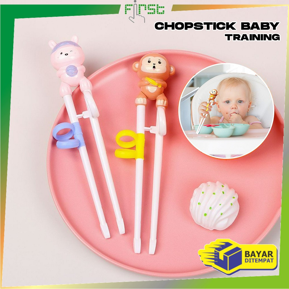 Jual FH-C987 Chopstick Sumpit Anak Karakter Animal Alat Makan Anak Bayi / Sumpit Latihan Anak ...