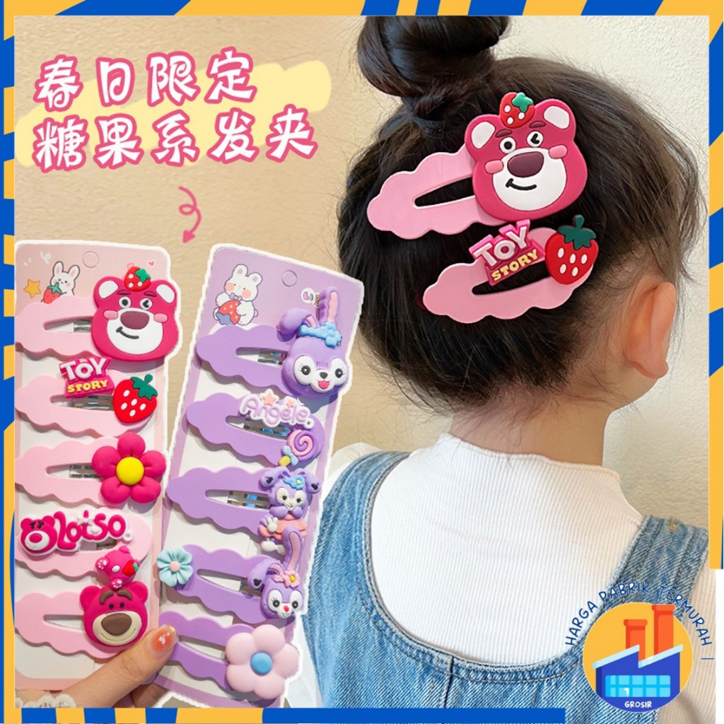 Jual HPT Jepit Rambut Anak Perempuan Lucu 5 in 1 Jepitan Rambut Fashion ...