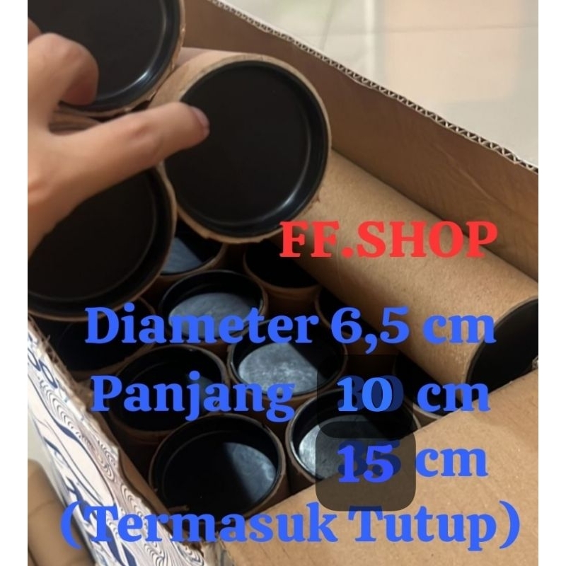 Jual Tabung Packing/Tube Paper Core/selongsong 6,5 x 10, 15 cm ( sudah termasuk tutup) | Shopee ...