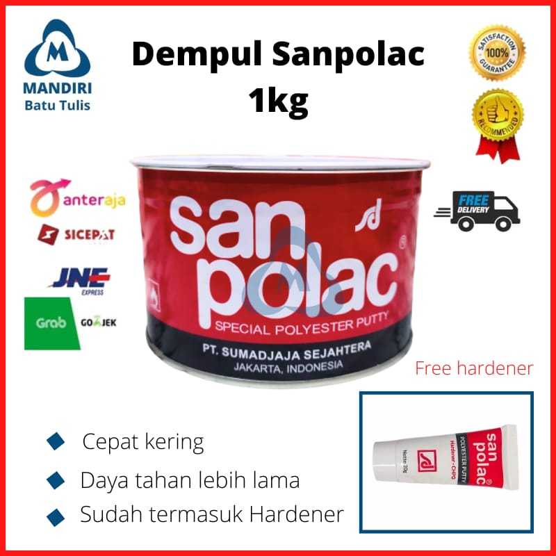 Jual Dempul San polac 1kg / Sanpolac Besar / Dempul Mobil Motor Kayu ...