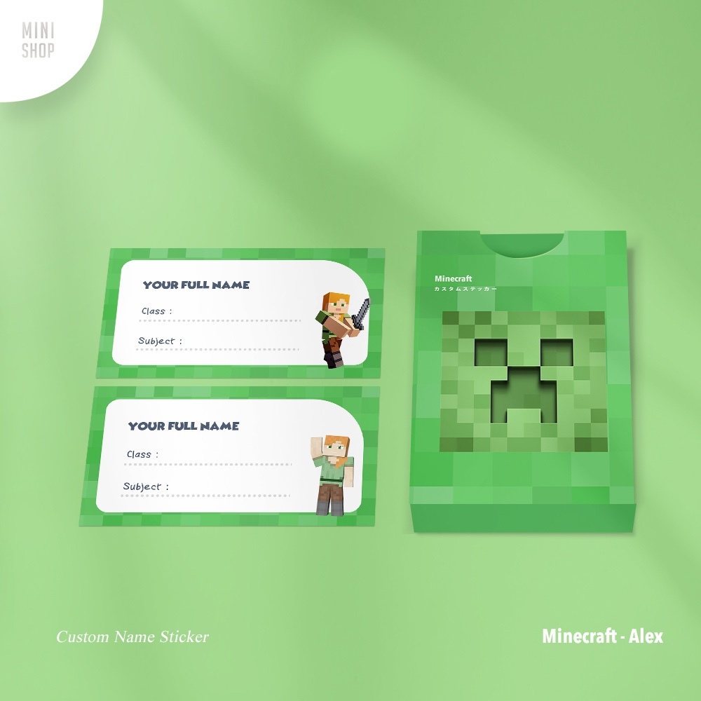 Jual Stiker Nama Custom Waterproof Minecraft Steve | Shopee Indonesia