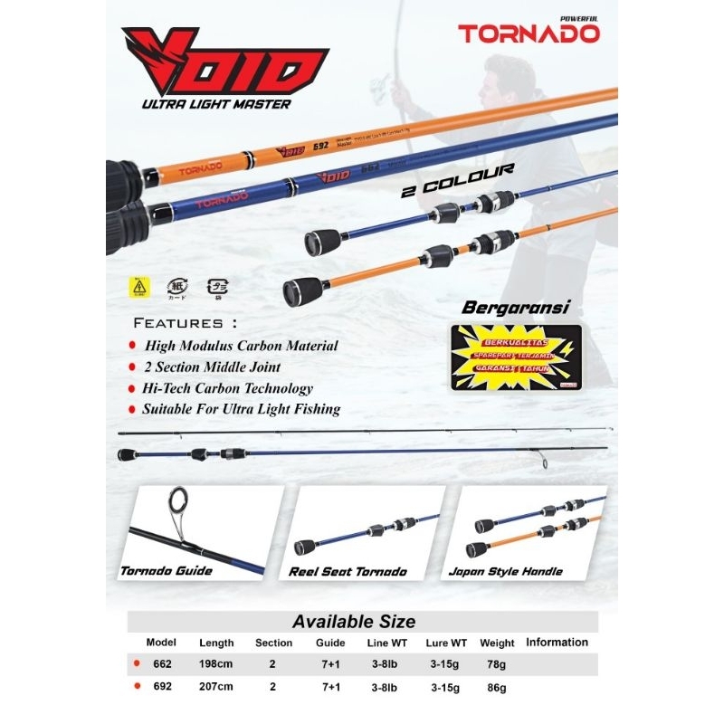 Jual joran ultralight tornado void 3-8lb | Shopee Indonesia