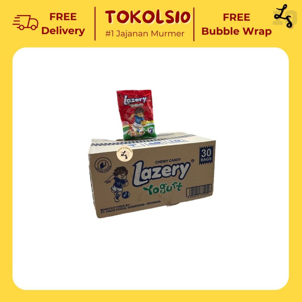 Jual [1 DUS] Permen Lazery Yogurth Isi 30 Pack @40pcs x 100gr | Shopee ...