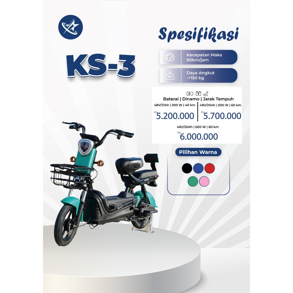Jual Sepeda Listrik KISO Coody KS-3 Sepeda Motor Listrik | Shopee Indonesia
