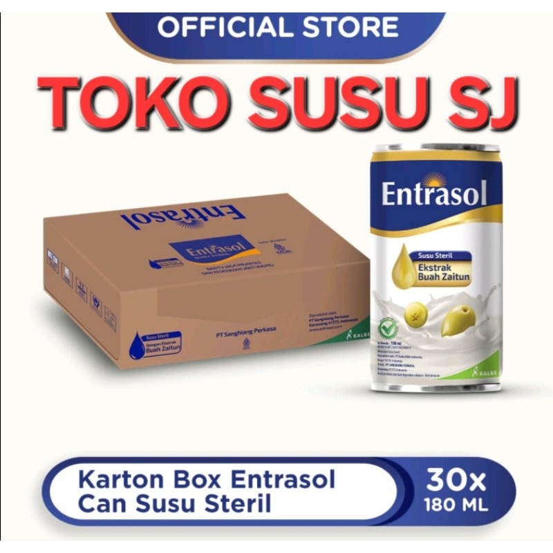 Jual ENTRASOL CAN PLAIN 180 ML X30 KALENG/180ML/SUSU CAIR STERIL ...