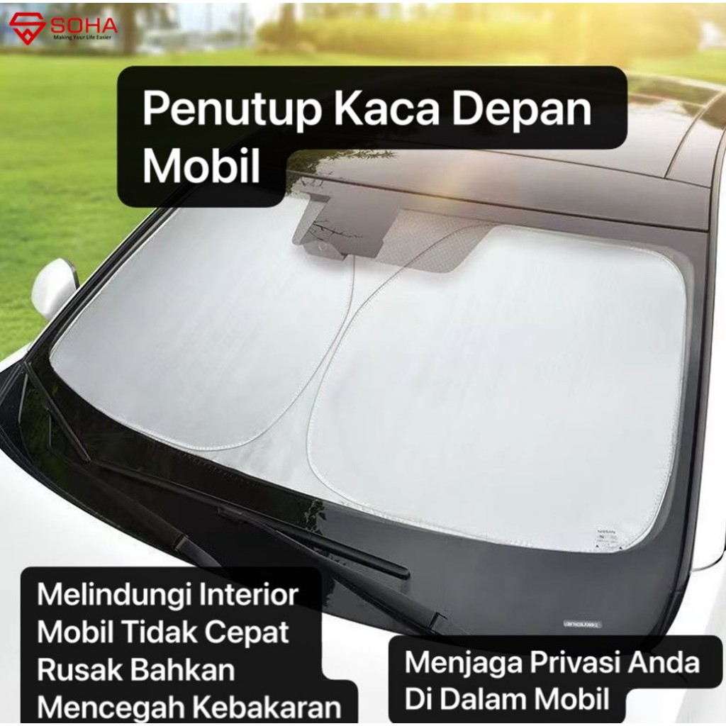 Jual Penutup Kaca depan Mobil Pelindung Panas Matahari Car Sun Shield ...