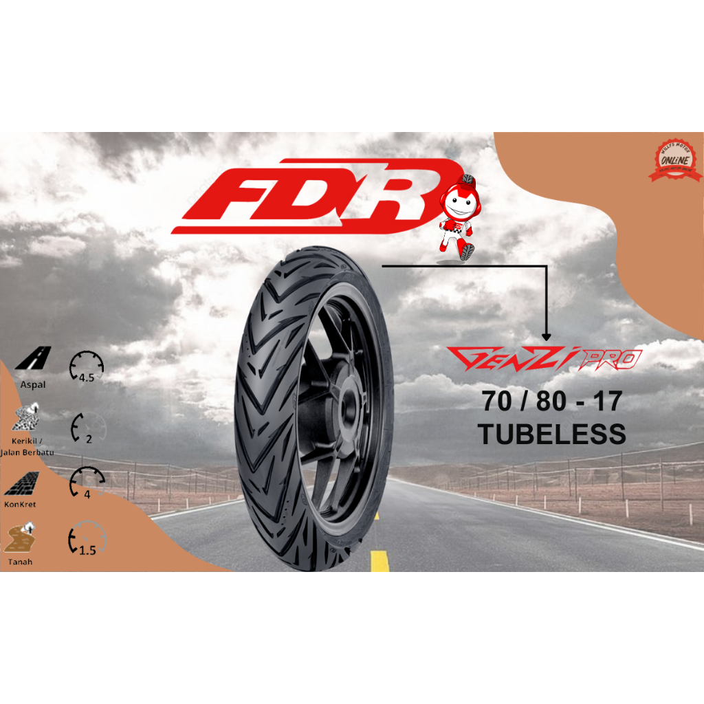 Jual Ban FDR 70/80-17 Genzi Pro Tubeless / Ban FDR / Ban Tubeles ...