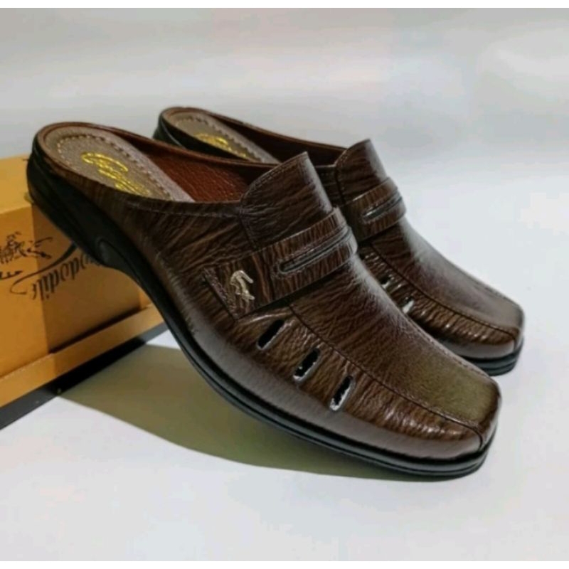 Jual Sepatu Selop Kulit Asli Pria Bustong Sepatu Sandal Slop Kulit Asli ...
