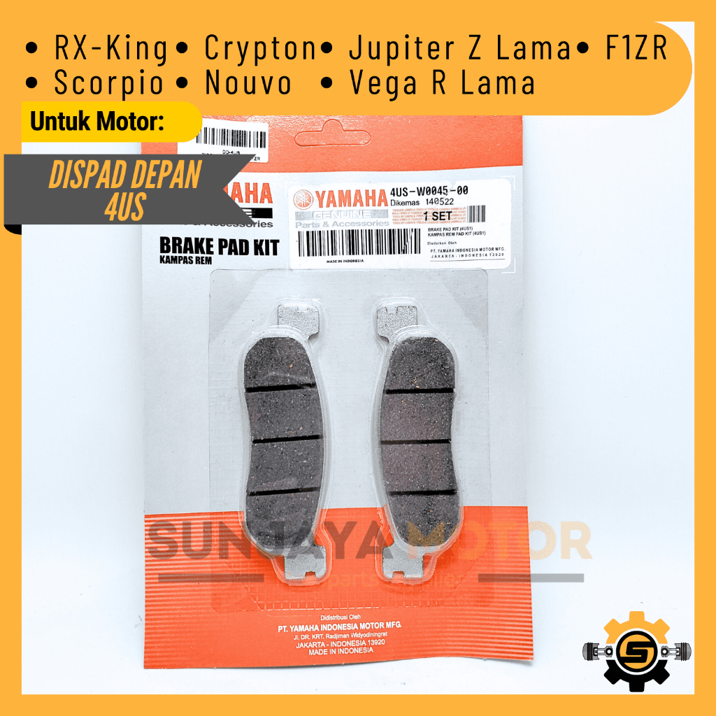 Jual Dispad Depan Original Yamaha 4US Kampas Rem F1ZR Jupiter Z Burhan ...