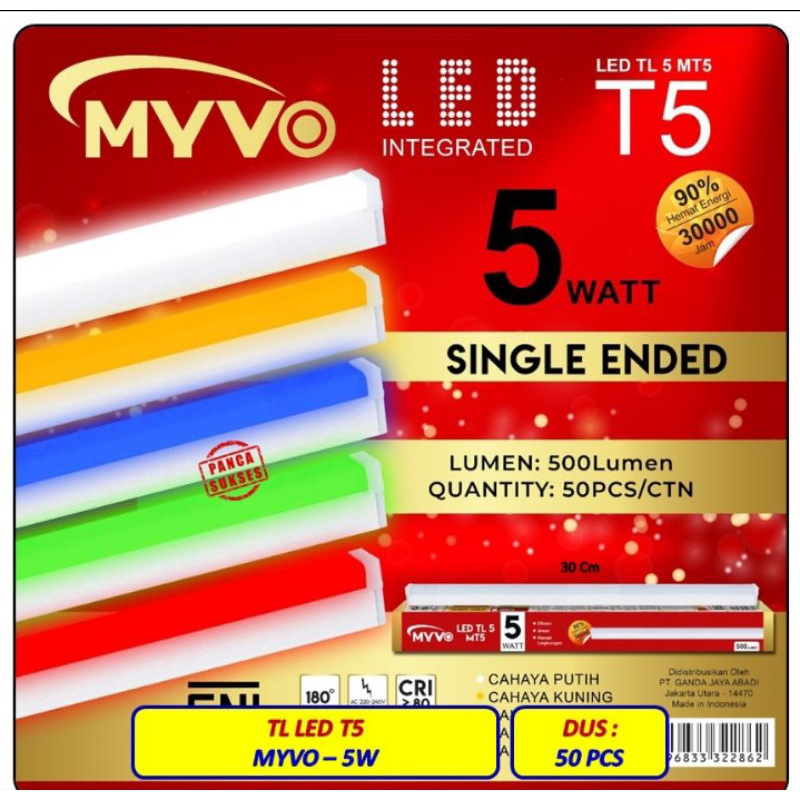 Jual Lampu TL LED T5 5Watt Myvo-Myvo LED T5 5W Modern Minimalis | Shopee Indonesia