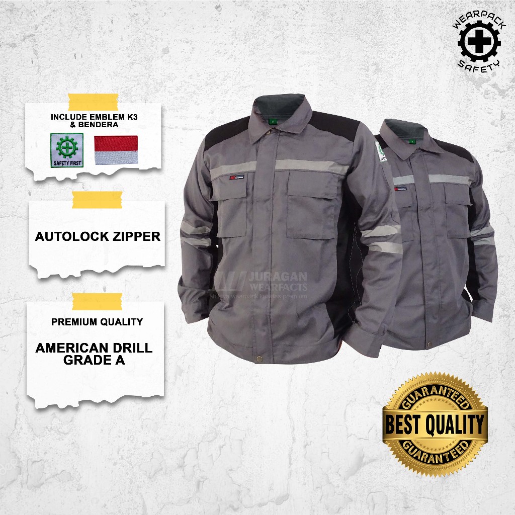 Jual Wearpack Kerja Lengan Panjang / Wearpack Safety Warna Abu-abu ...