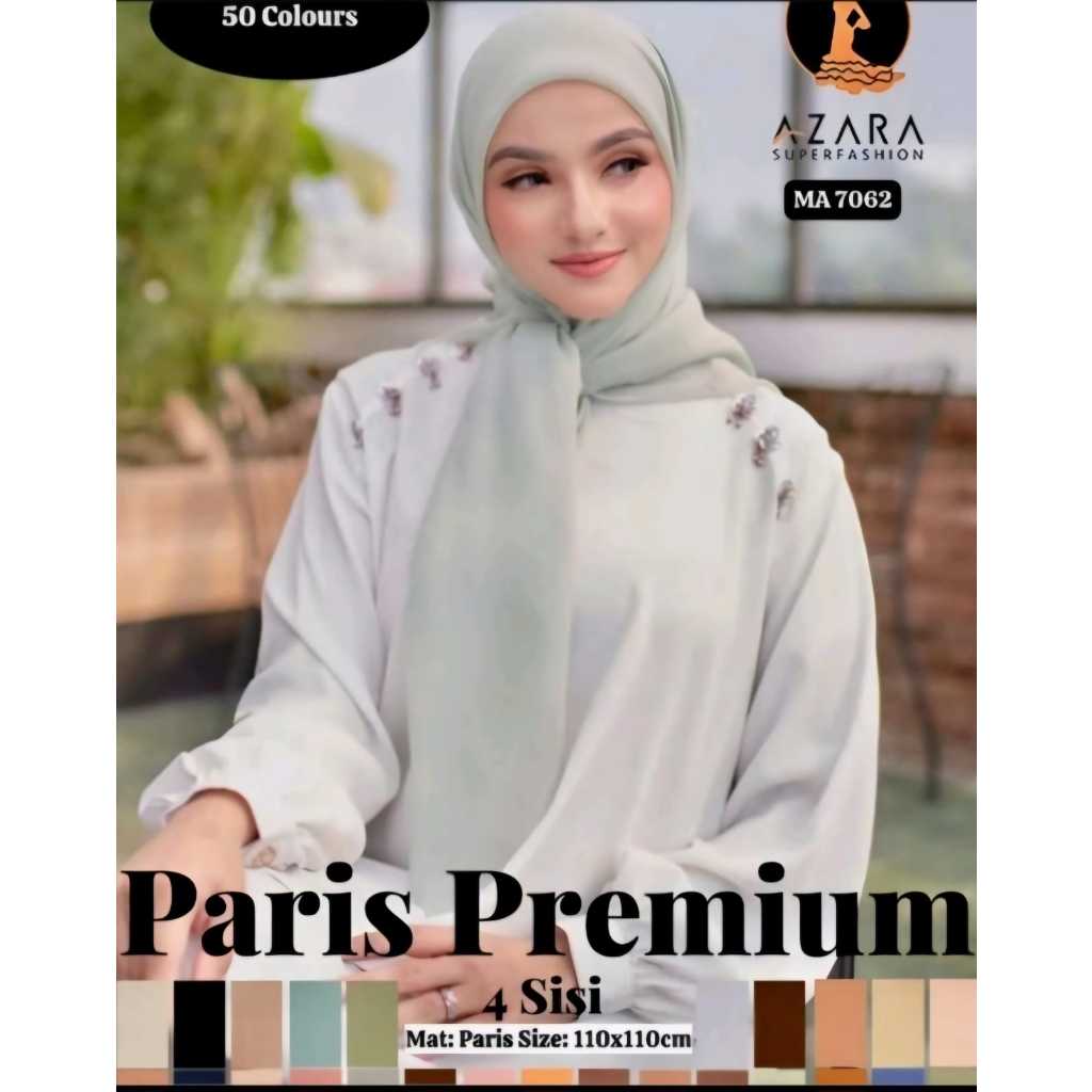 Jual AZARA - PARIS 4 SISI LOGO- Jilbab Segiempat Paris Premium 4 Sisi ...