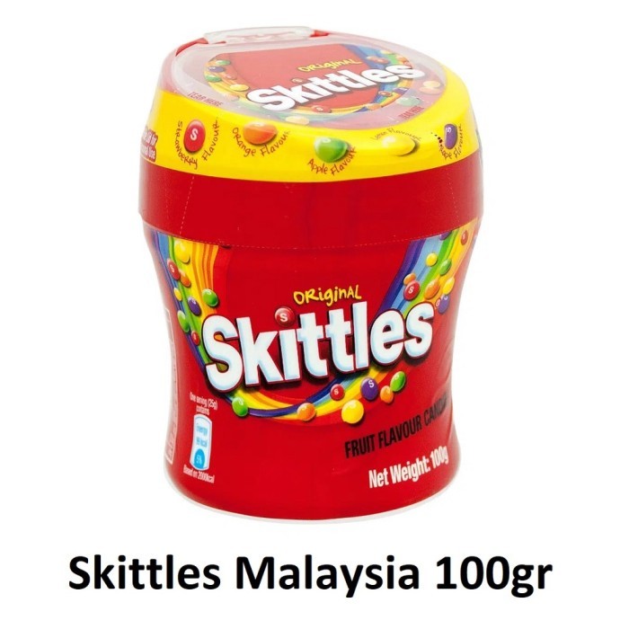 Jual SKITTLES Candy Skittles Permen 100g Jar Original Fruit Flavour ...