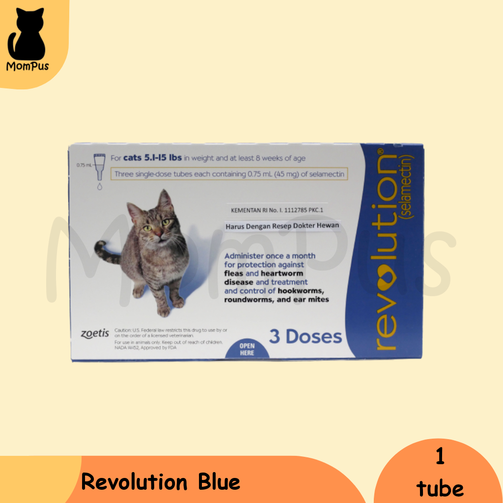 Jual Revolution Cat (1 tube) Blue Obat Kutu KUCING Tetes SpotOn ADULT ...