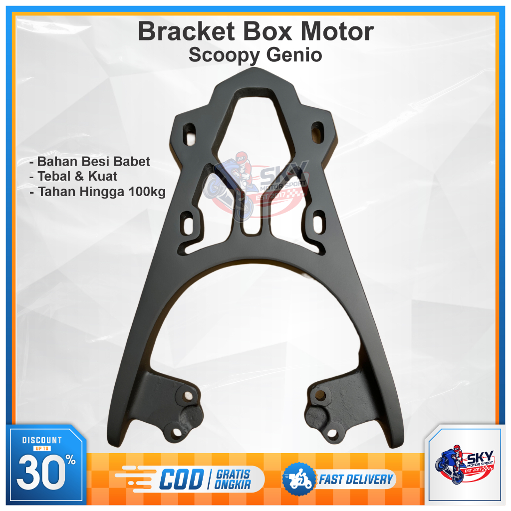 Jual Bracket Box Motor Scoopy Genio Model Bintang Bahan Besi Babet ...