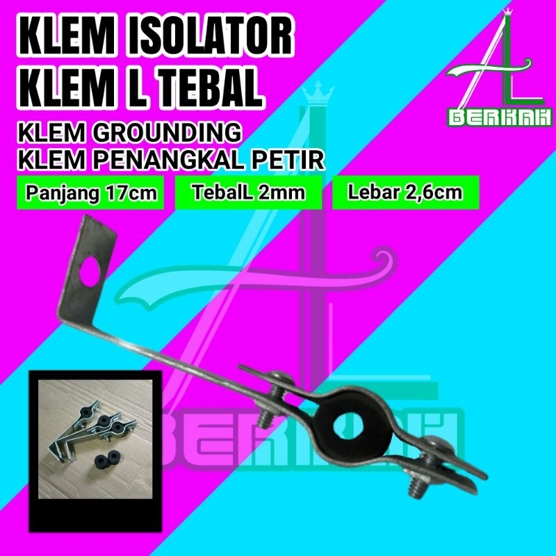 Jual Klem L BC Isolator Klem Kabel Penangkal Anti Petir Grounding Rod ...