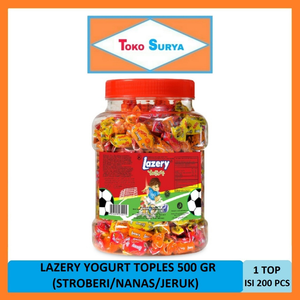 Jual Lazery Yogurt Toples Permen Lunak Aneka Rasa Stroberi/Nenas/Jeruk ...