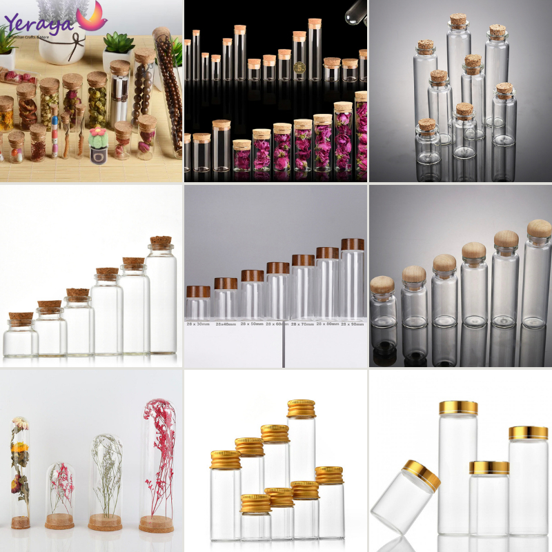 Jual Botol Gelas Kaca Kotak Rosario Tempat Kalung + Tutup Kayu Botol ...