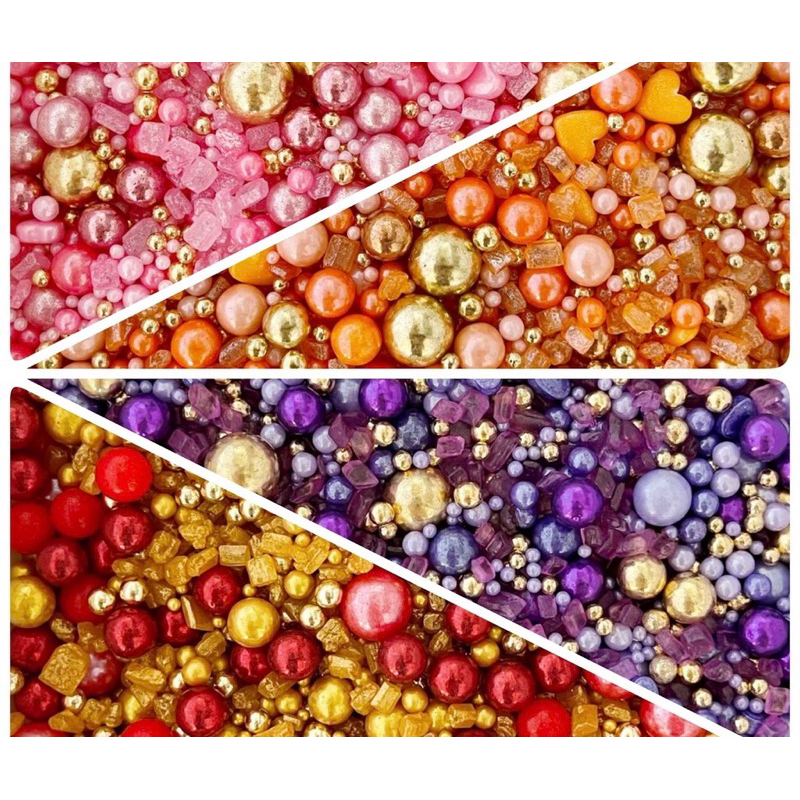 Jual PART 1: TRIMIT SPRINKLE MUTIARA EMAS PINK BIRU UNGU/ TABURAN KUE ...