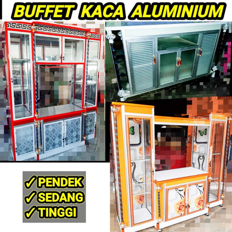 Jual BUFFET PAJANGAN TV ALUMINIUM KACA MEWAH / BUFFET TV KACA ALUMINIUM ...