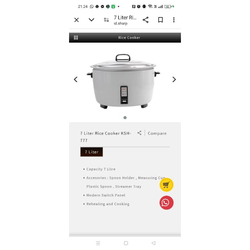 Jual rice cooker sharp KSH-777 | Shopee Indonesia