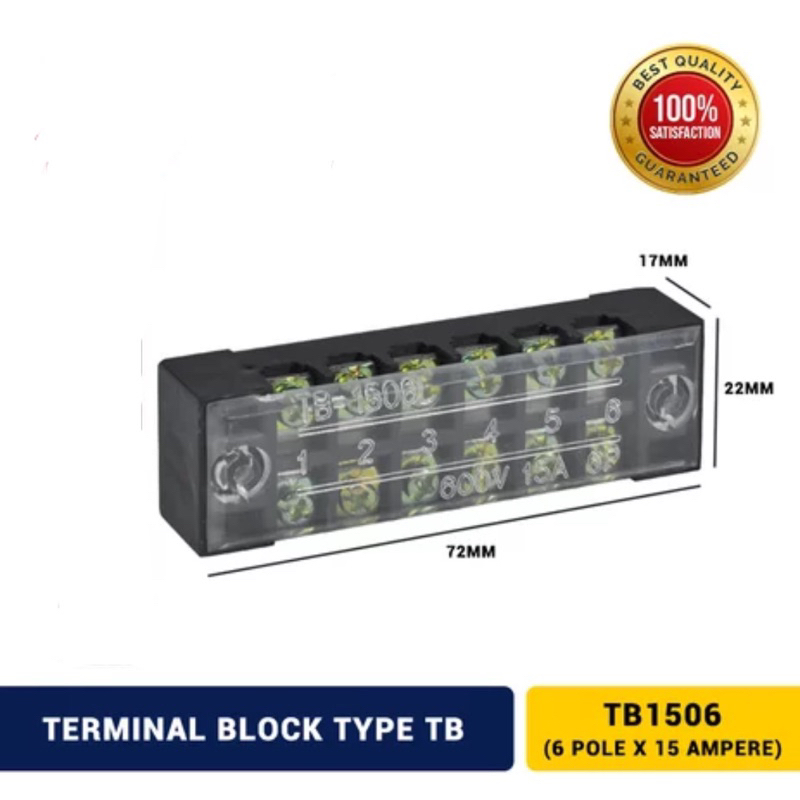 Jual Terminal Blok 6 Pole 15A TB-1506 SNI | Shopee Indonesia