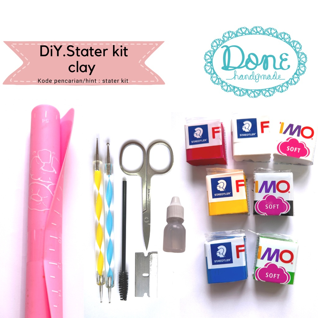 Jual Stater kit polymer clay paket pemula paket murah clay modelling ...