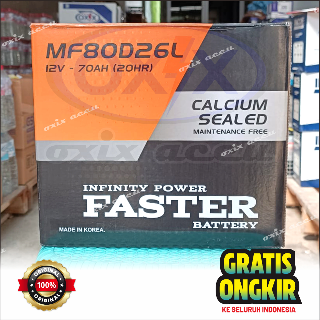 Jual Faster MF 80D26L / NS70L Aki Mobil Original | Shopee Indonesia