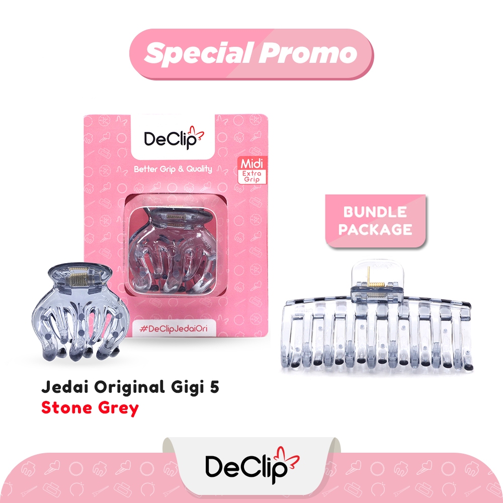 Jual Jedai Bangkok Gigi 5 + Jepit Tabung 9,5cm Declip Original Warna Stone Grey | Shopee Indonesia