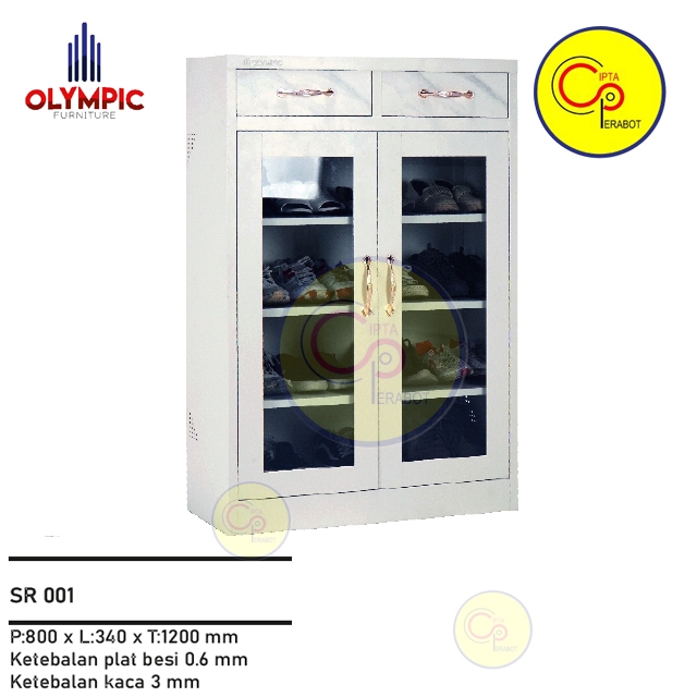 Jual Lemari Rak Sepatu Besi 2 pintu Anti Air dan Rayap Minimalis Olympic Olymsteel Besi | Shopee ...