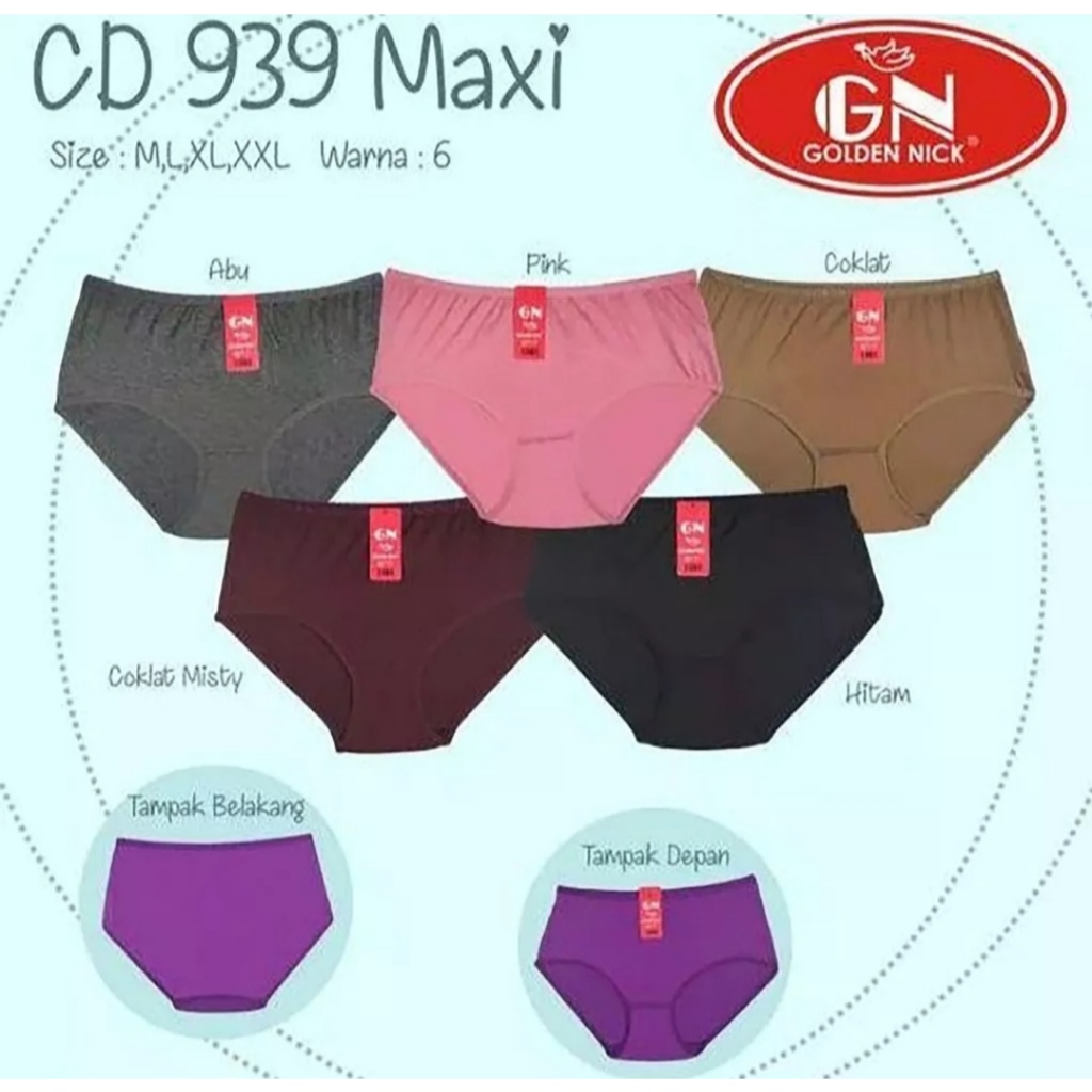Jual 6 PCS CELANA DALAM WANITA DEWASA / CD GOLDEN NICK ( 939 ) WARNA RANDOM | Shopee Indonesia