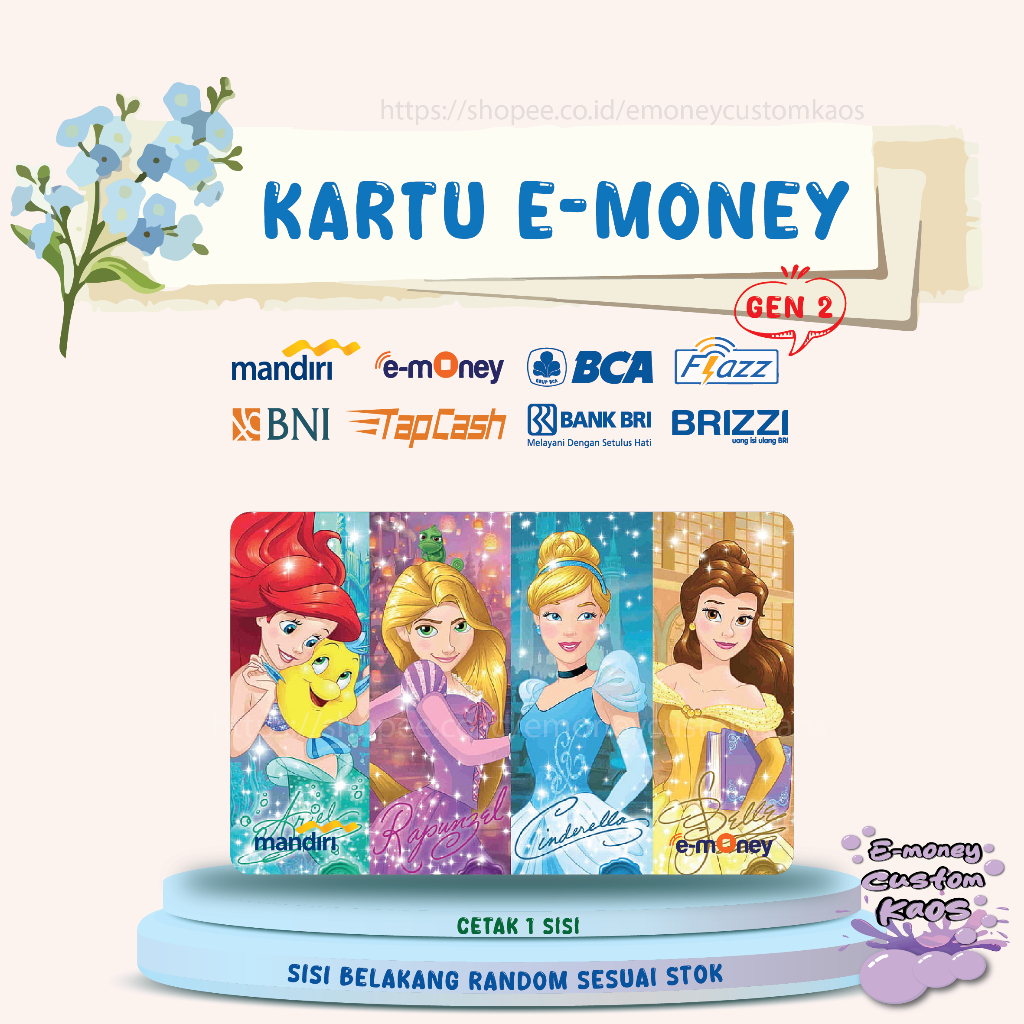 Jual KARTU EMONEY DISNEY PRINCESS ANIME MANDIRI FLAZZ BCA BNI TAPCASH ...