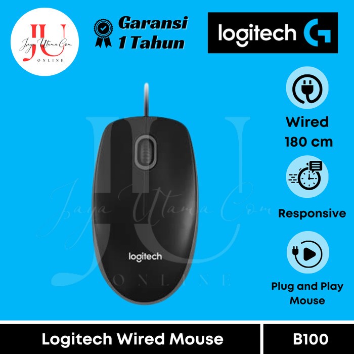 Jual Mouse Logitech B100 USB Wired Optical – Original Garansi Resmi ...