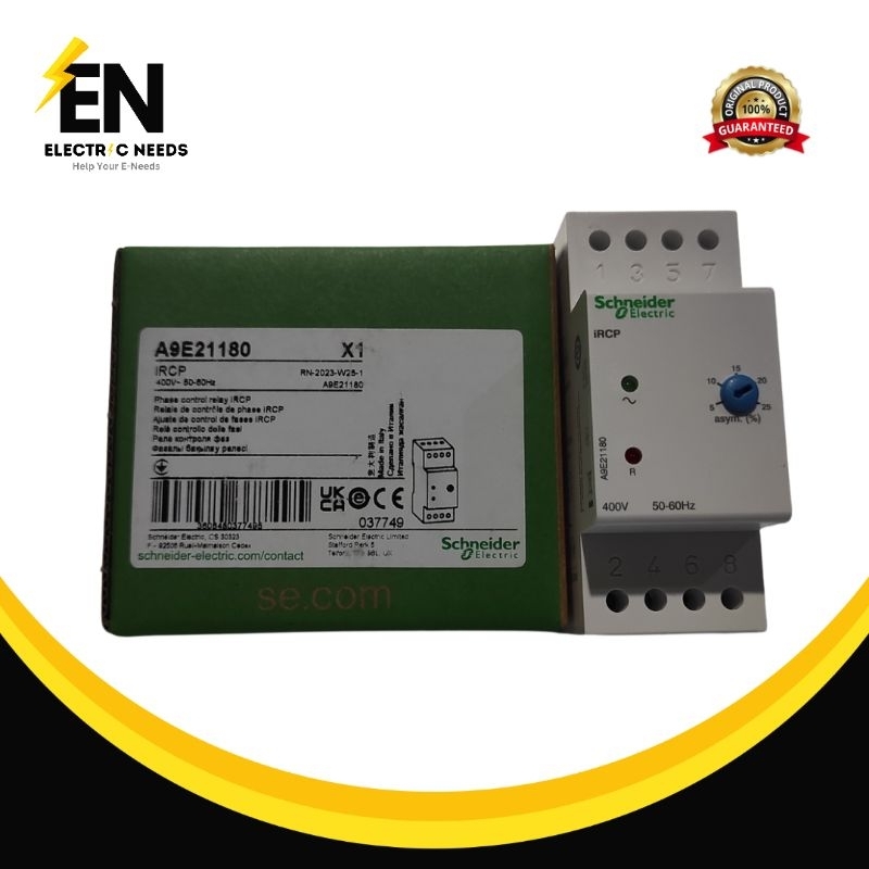 Jual A9E21180 PHASE CONTROL RELAY RCP 8A 400V 50/60Hz 1 OC SCHNEIDER ...