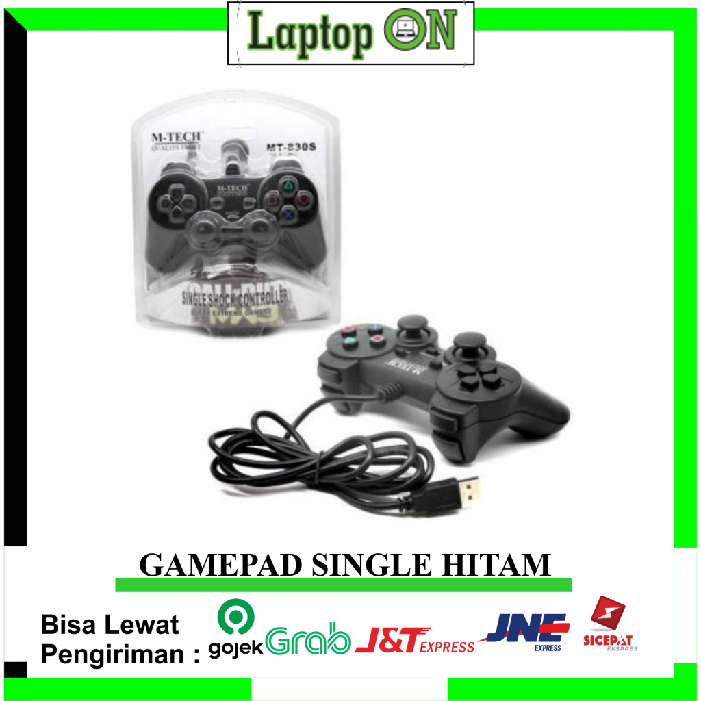 Jual GAMEPAD JOYSTICK USB SINGLE HITAM STICK PS PC LAPTOP MTECH ...