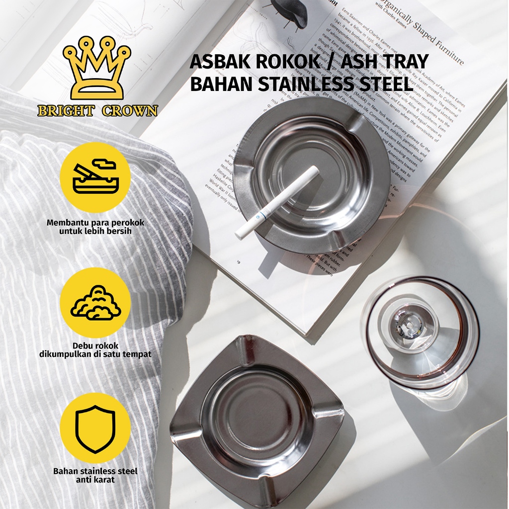Jual Bright Crown Asbak Rokok Stainless Anti Karat / Tempat Putung ...