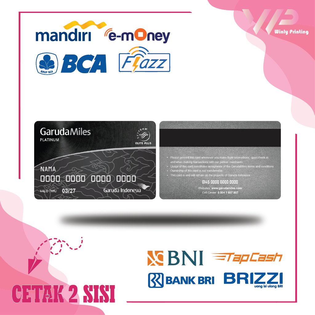 Jual KARTU EMONEY DESIGN DEBIT KREDIT GARUDAMILES BLACK E MONEY E TOLL ...