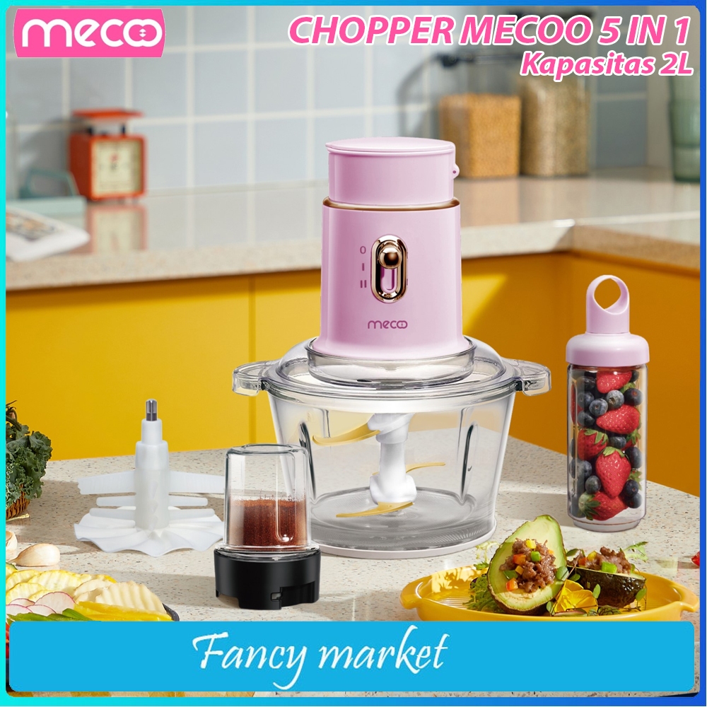 Jual NEW CHOPPER MECOO 5 IN 1 Serbaguna Wadah Kaca Low Watt 250W - 2 ...