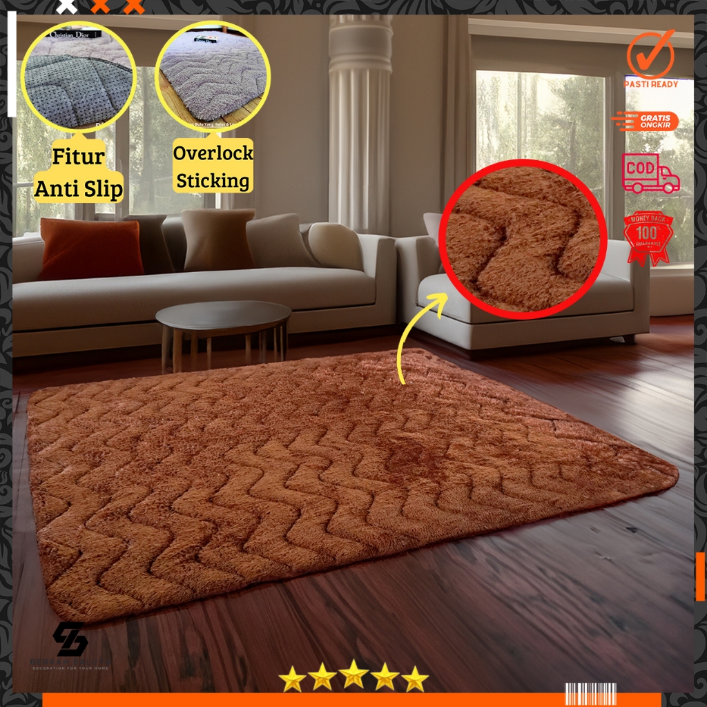 Jual Karpet bulu Quilting 160x90cm anti slip premium mewah lembut dan ...