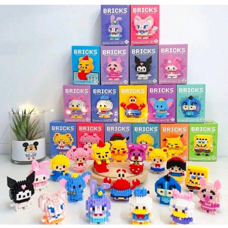 Jual *MAINAN NANO BLOCK LEGO BRICKS KARTUN MINI KARAKTER 3D DIY PUZZLE ...