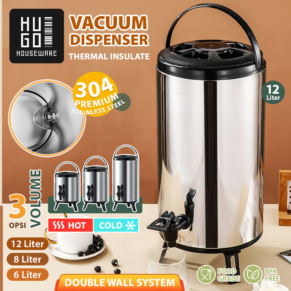 Jual HUGO Dispenser Termos Air Stainless Steel dengan Keran Milk Tea ...