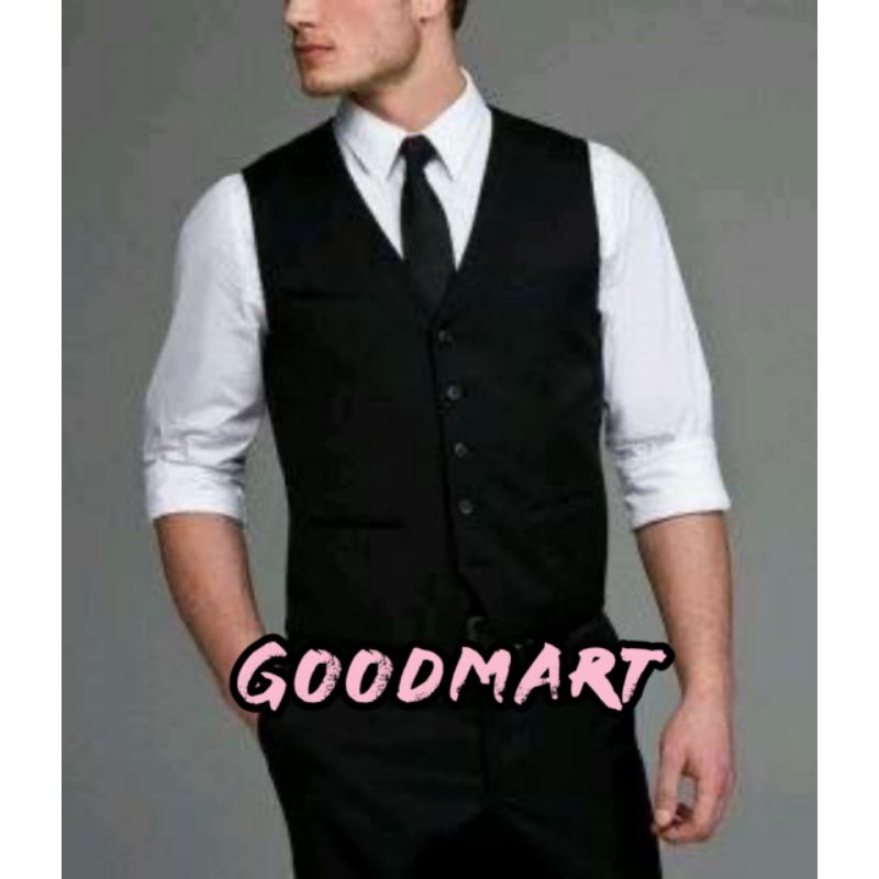 Jual GOODMART- Rompi Vest Jas Pria Formal Hitam Slimfit Kerja Kantor ...